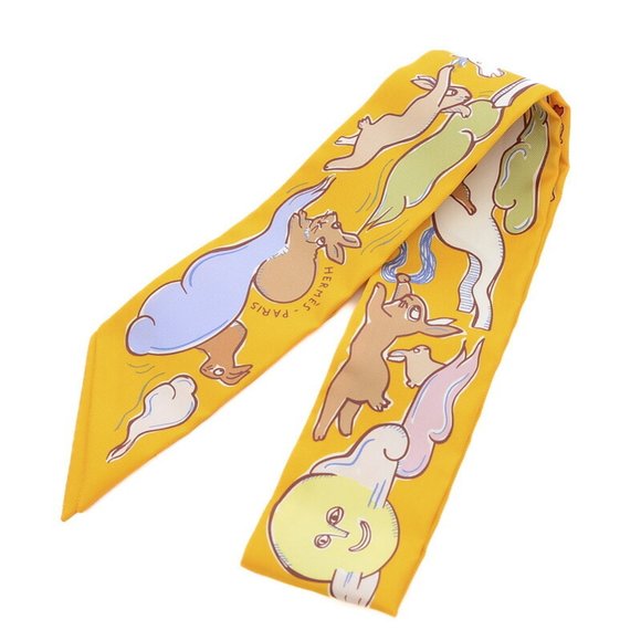 Hermes | Accessories | Hermes Twilly Scarf A Thousand And One Rabbit ...